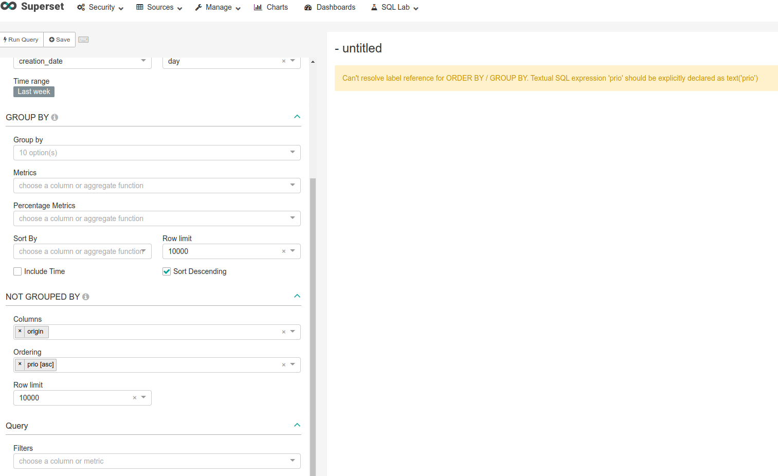 Table Sort broken : can't resolve label reference for ORDER BY / GROUP BY Textual SQL Expression ...