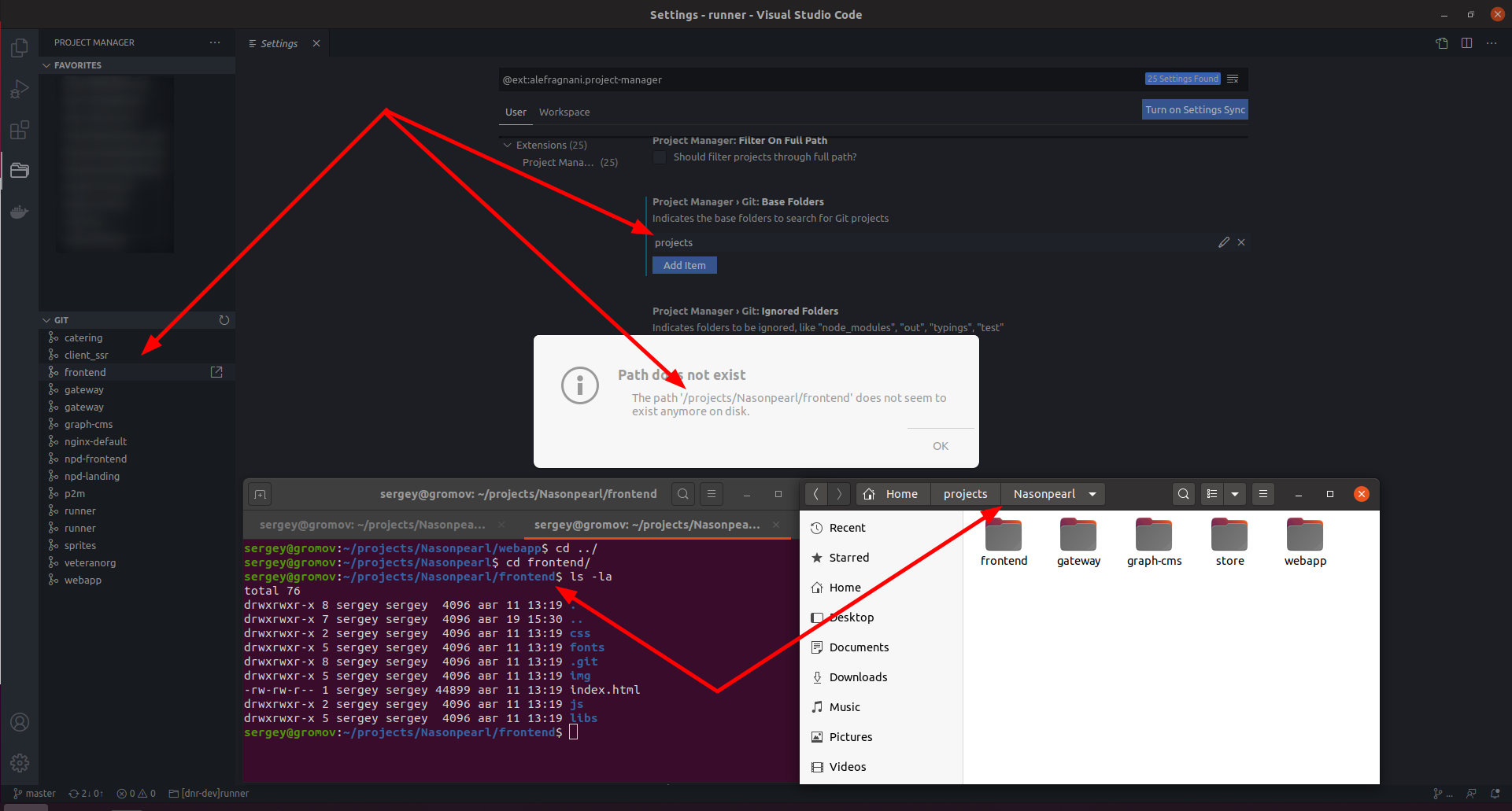 Git projects - not work · Issue #413 · alefragnani/vscode-project-manager · GitHub