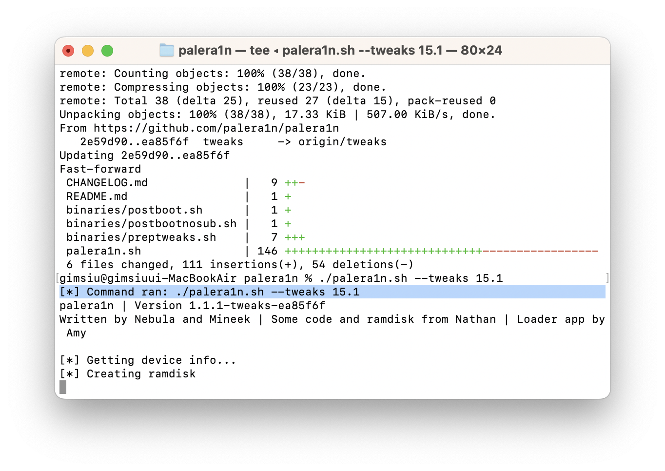 after "Creating ramdisk", nothing happens and my phone reboots. · Issue #123 · palera1n/palera1n ...