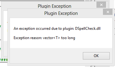 Plugin [DSpellCheck.dll] Exception when using horizontal slide bar on Collapsed File · Issue ...