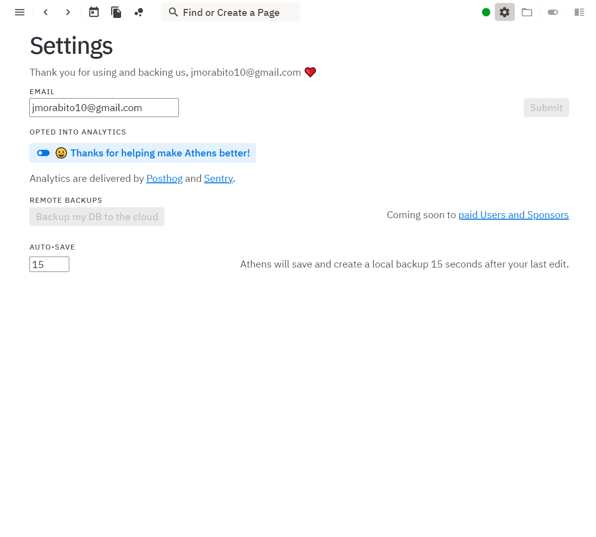 Settings Menu · Issue #881 · athensresearch/athens · GitHub