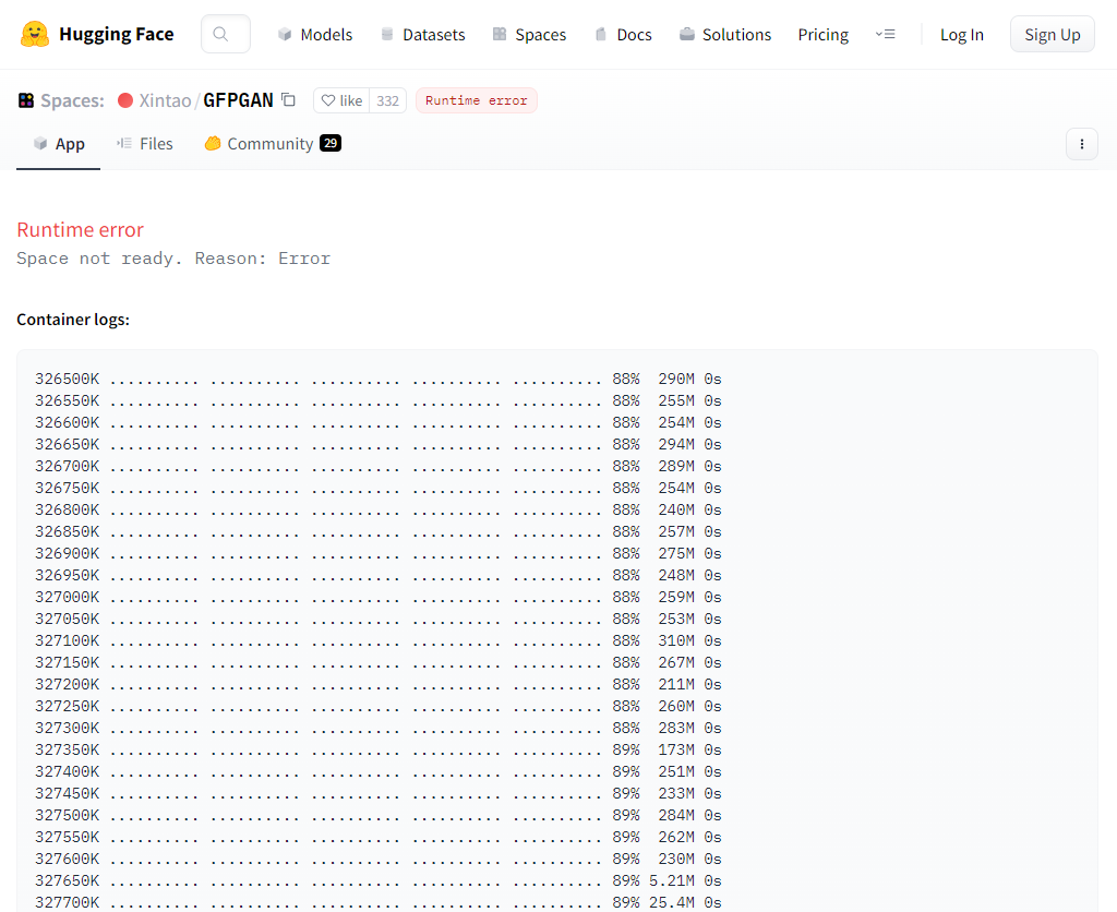 Huggingface Runtime Error · Issue 342 · Tencentarc Gfpgan · Github