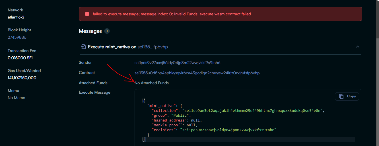 "Invalid funds" issue · Issue #1463 · cosmos/cosmjs · GitHub