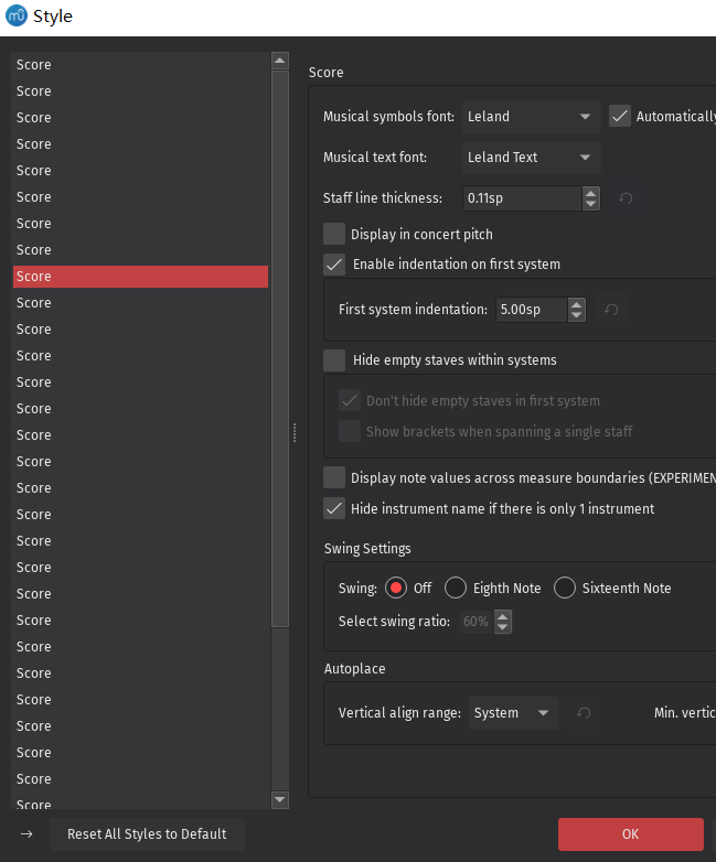 [MU4 Issue] All tabs of Style are Score · Issue #10755 · musescore/MuseScore · GitHub