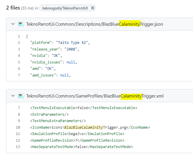 Bad xml/json naming for BlazBlue: Calamity Trigger on Taito Type X² · Issue #515 · teknogods ...
