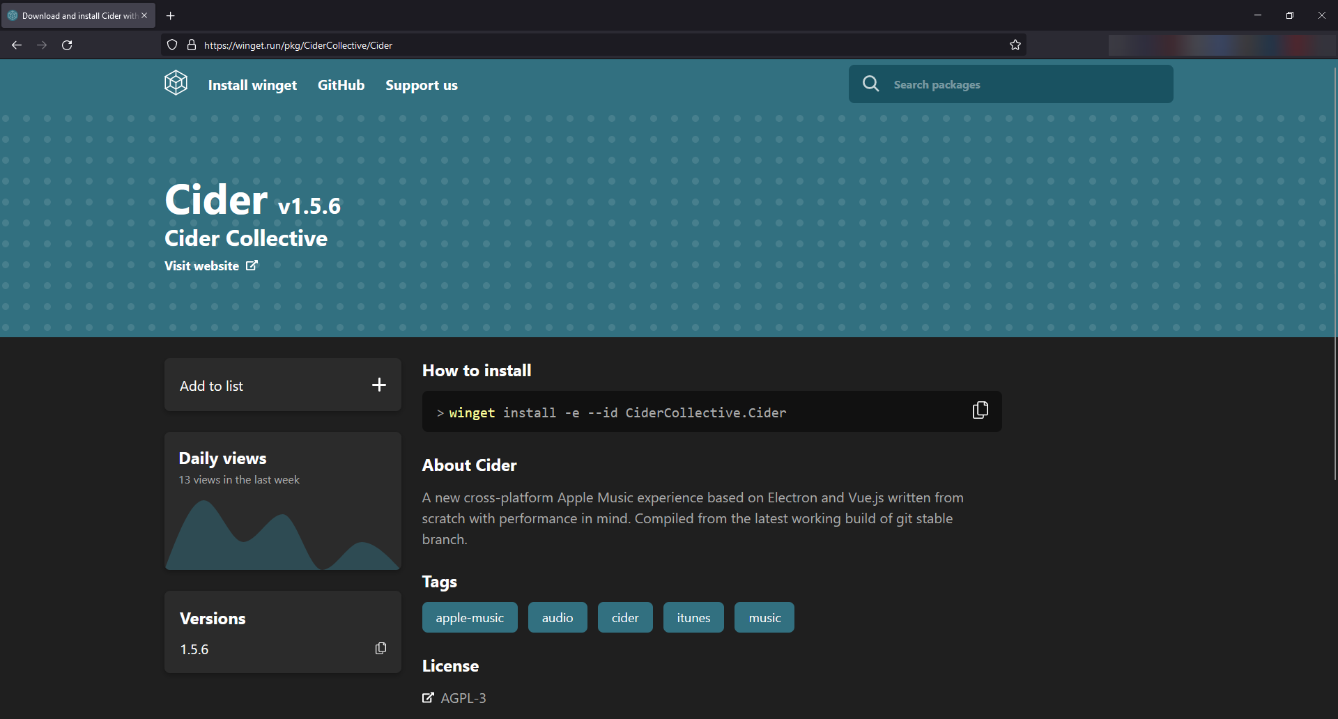 [Bug] winget.run does not update Cider's version · Issue #116 · winget-run/web · GitHub