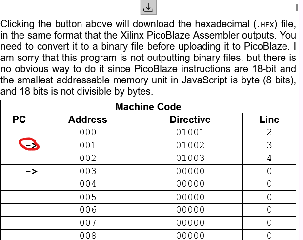 If "Update registers and flags on every step" is not checked, the PC labels from previous ...
