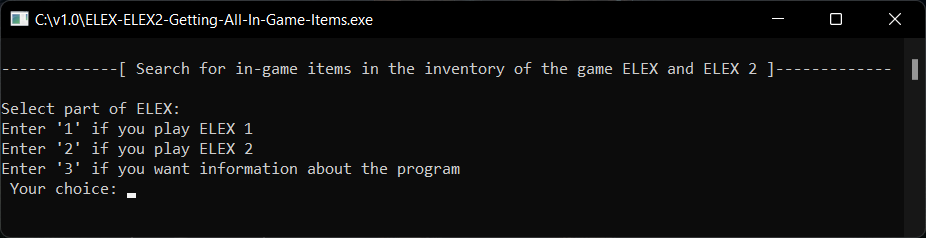 GitHub - MaximShershavikov/ELEX-ELEX2-Geting-All-In-Game-Items: This program gets all the in ...
