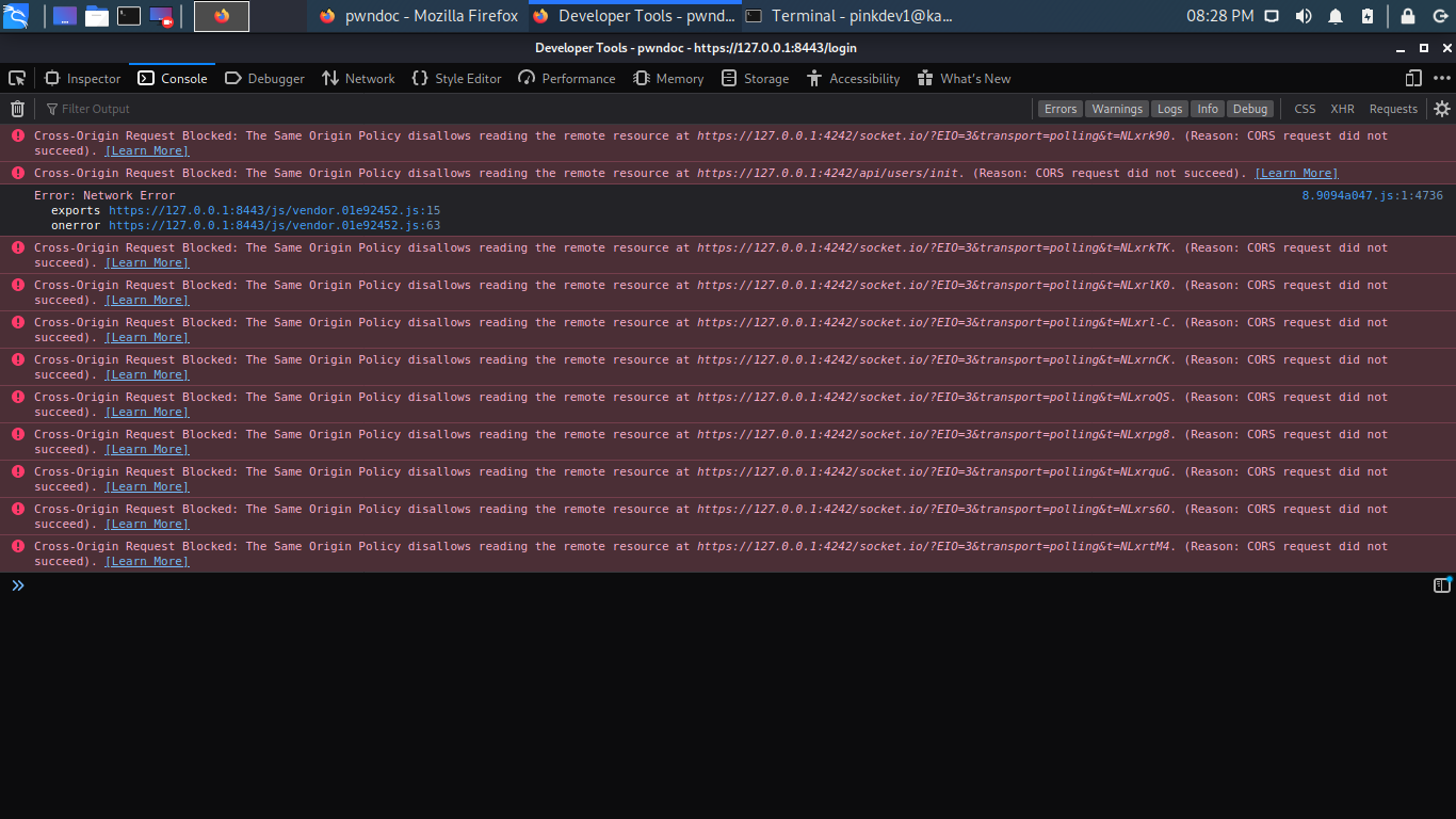 Something went wrong contacting backend · Issue #43 · pwndoc/pwndoc · GitHub