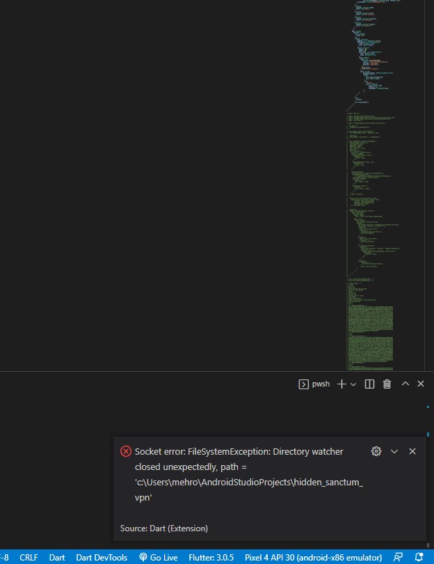 Socket error: FileSystemException: Directory watcher closed unexpectedly, · Issue #49866 · dart ...