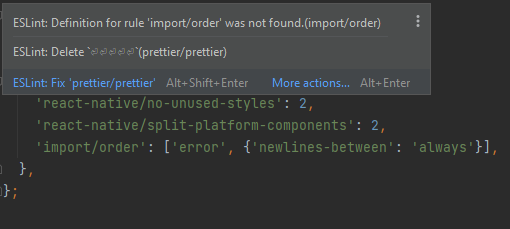 Definition For Rule Import Order Not Found · Issue 2152 · Import Js