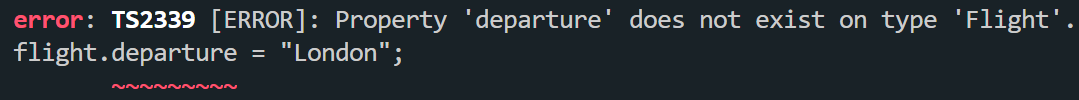 Question - In Typescript file I get an error "Property 'departure' does not exist on type ...