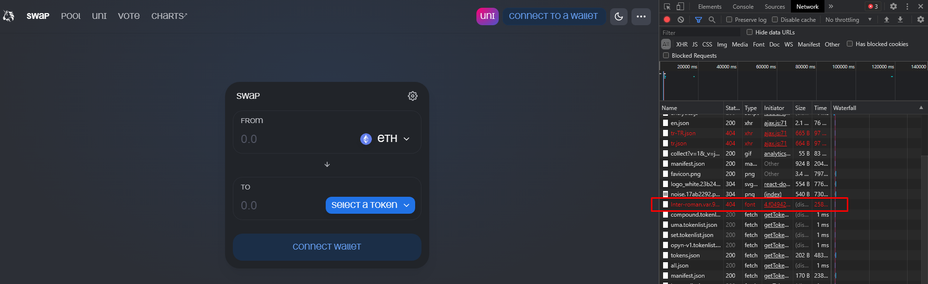 Text font fails on web version · Issue #1345 · Uniswap/interface · GitHub