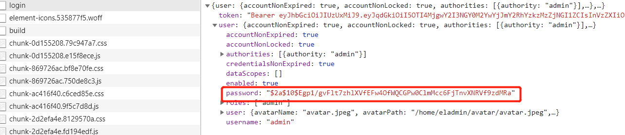 登录接口中返回了password字段 · Issue #548 · elunez/eladmin · GitHub