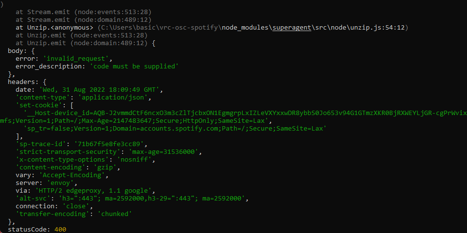 ERROR: INVALID CLIENT · Issue #1 · bddvlpr/vrc-osc-spotify · GitHub