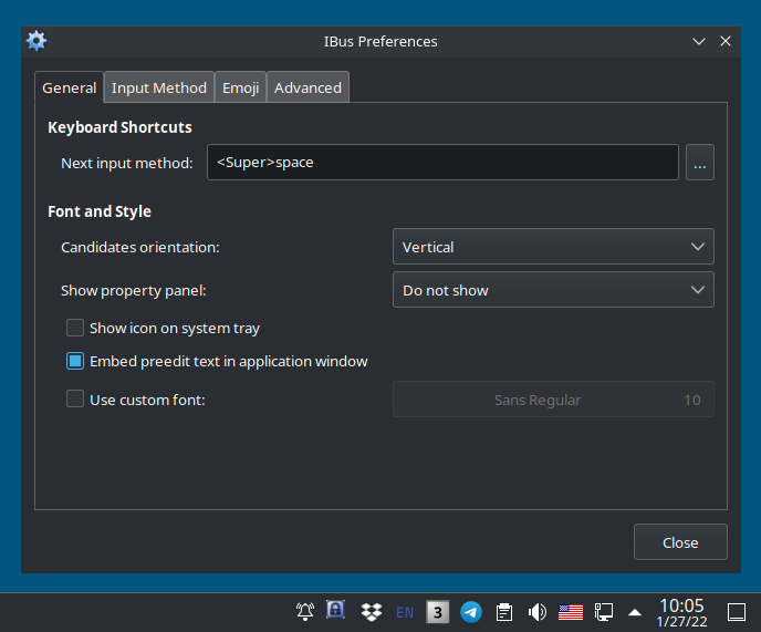 On startup I see Ibus tray icon even if it's disabled in Options · Issue #2472 · ibus/ibus · GitHub