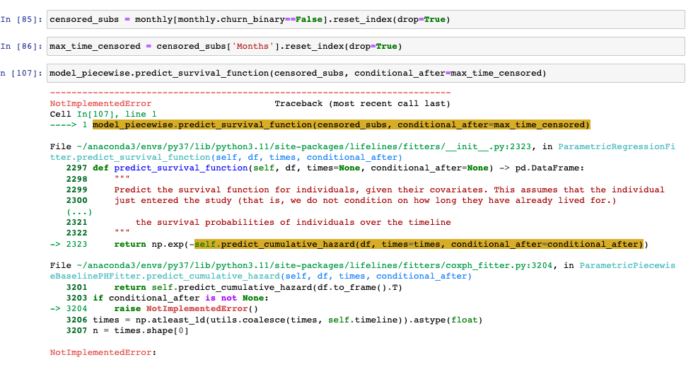 Predict_survival_function returns implementation error. · CamDavidsonPilon lifelines ...