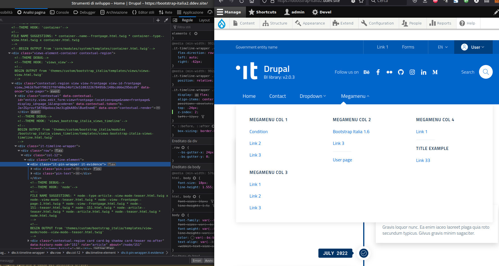 Timeline z-index VS megamenu · Issue #712 · italia/bootstrap-italia · GitHub