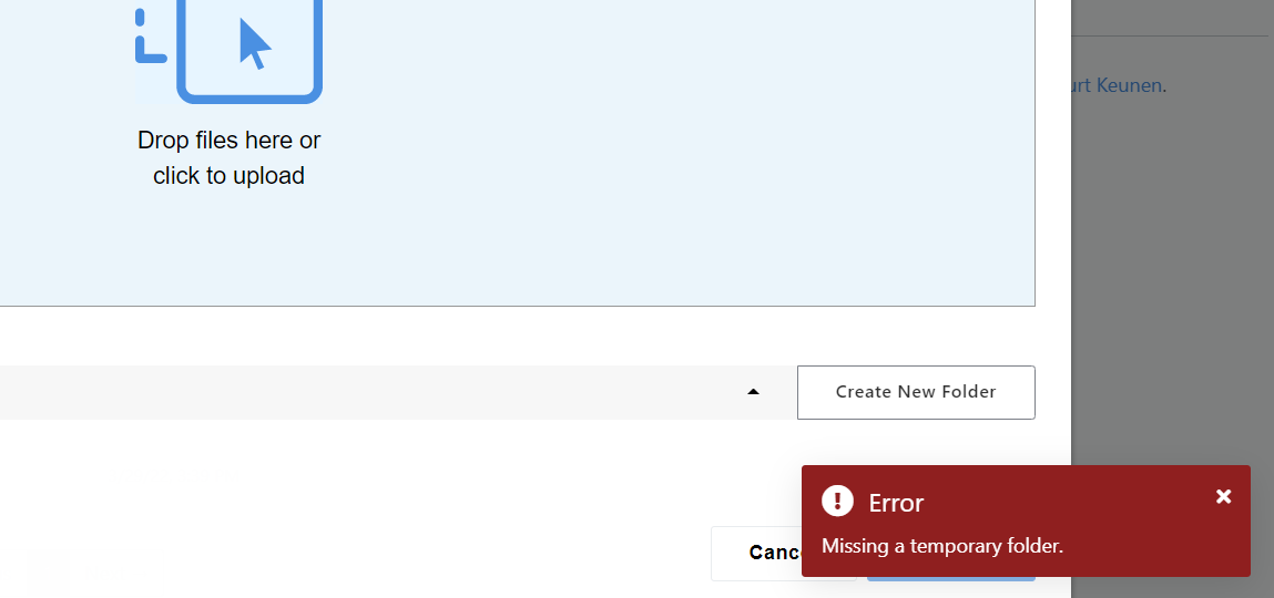Cant upload files/images, missing temporary folder · Issue #10477 · concretecms/concretecms · GitHub