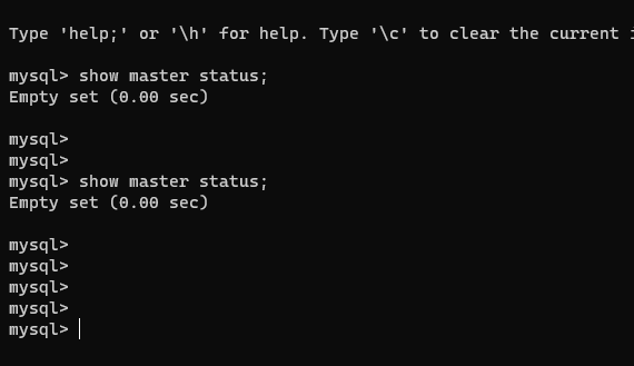 Show Master Status Empty Set 0 00 Sec · Issue 1 · Propersoft Cn Docker Mysql Msr · Github
