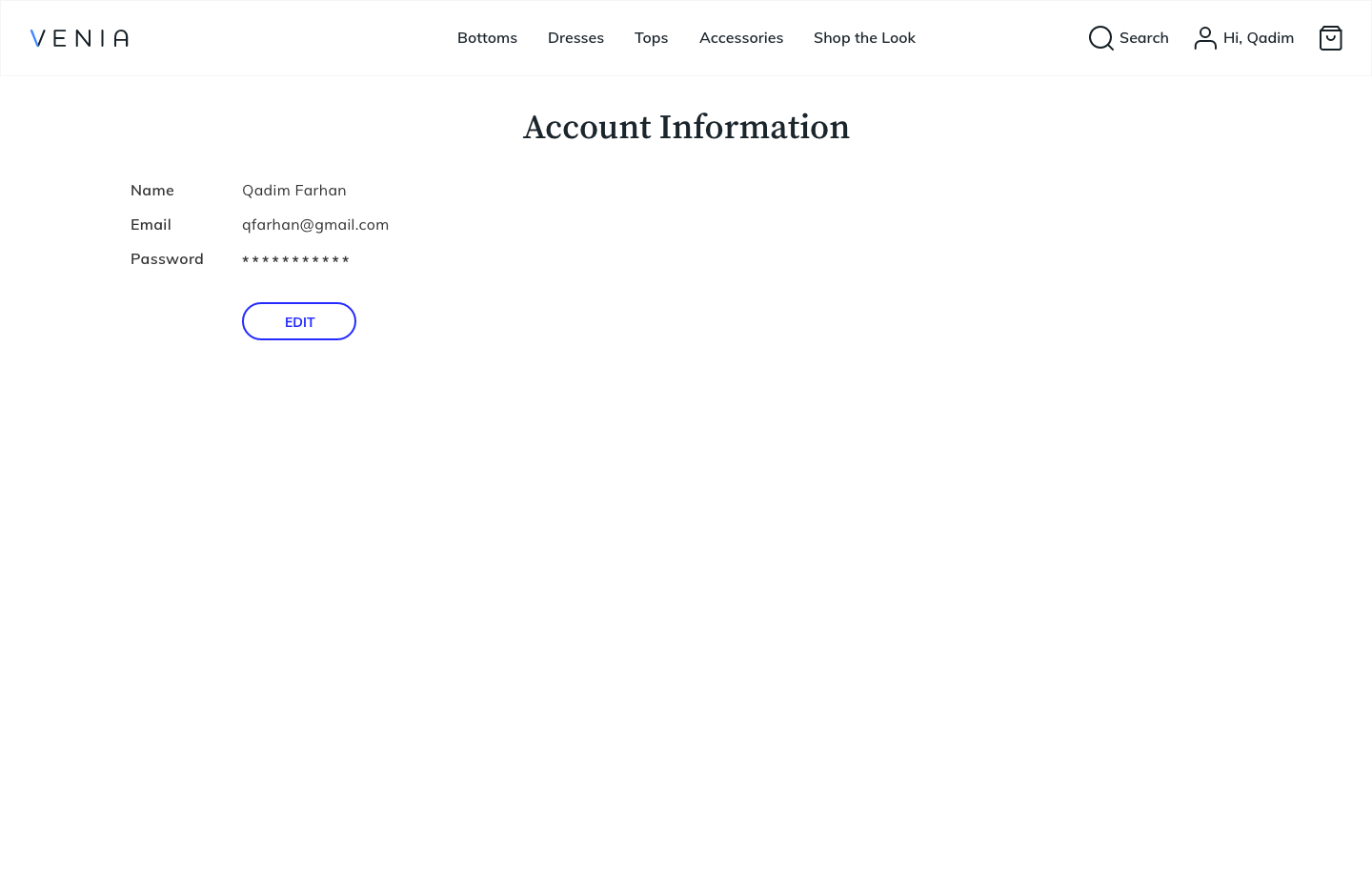 [feature]: My Account: Account Information · Issue #2668 · magento/pwa-studio · GitHub
