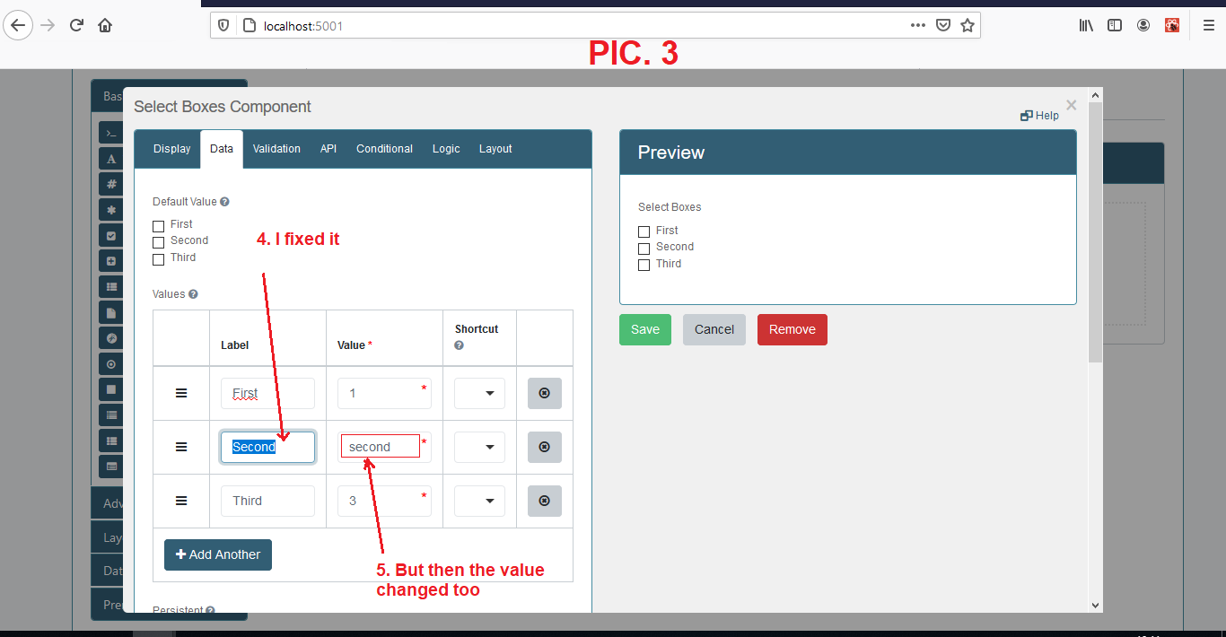 [BUG / UNEXPECTED BEHAVIOR] When editing the "label", the "value" changes too. · Issue #345 ...
