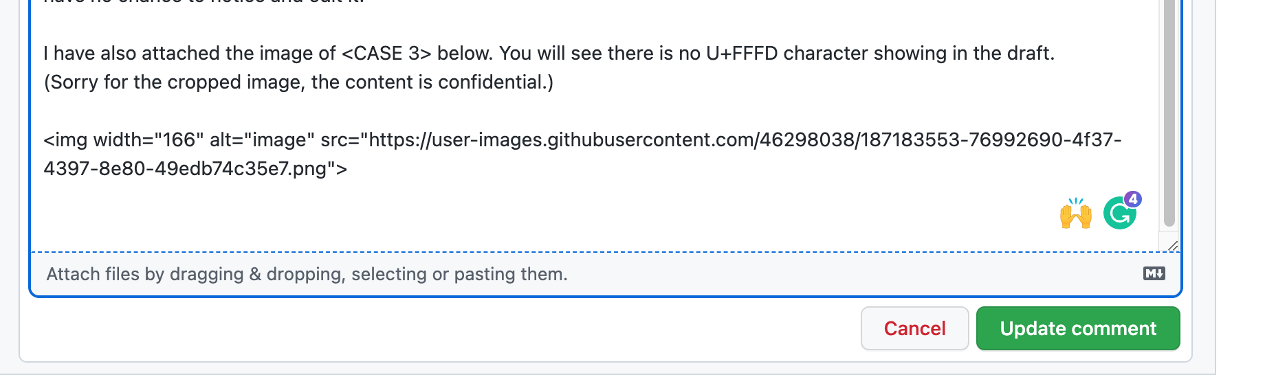 Print unintended character(U+FFFD) while typing some text in Github issue · community ...