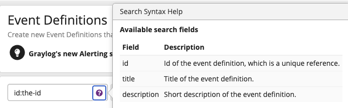 It is not possible to filter the event definitions list by id. · Issue #12266 · Graylog2 ...