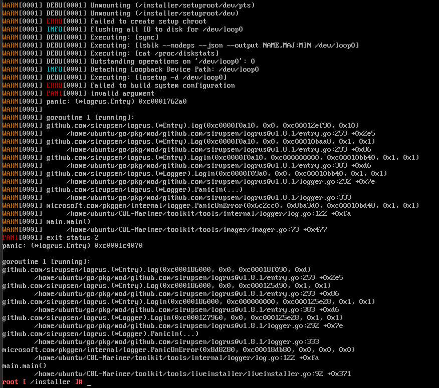 UNATTENDED_INSTALLER Failed to Install/Boot · Issue #1470 · microsoft/azurelinux · GitHub