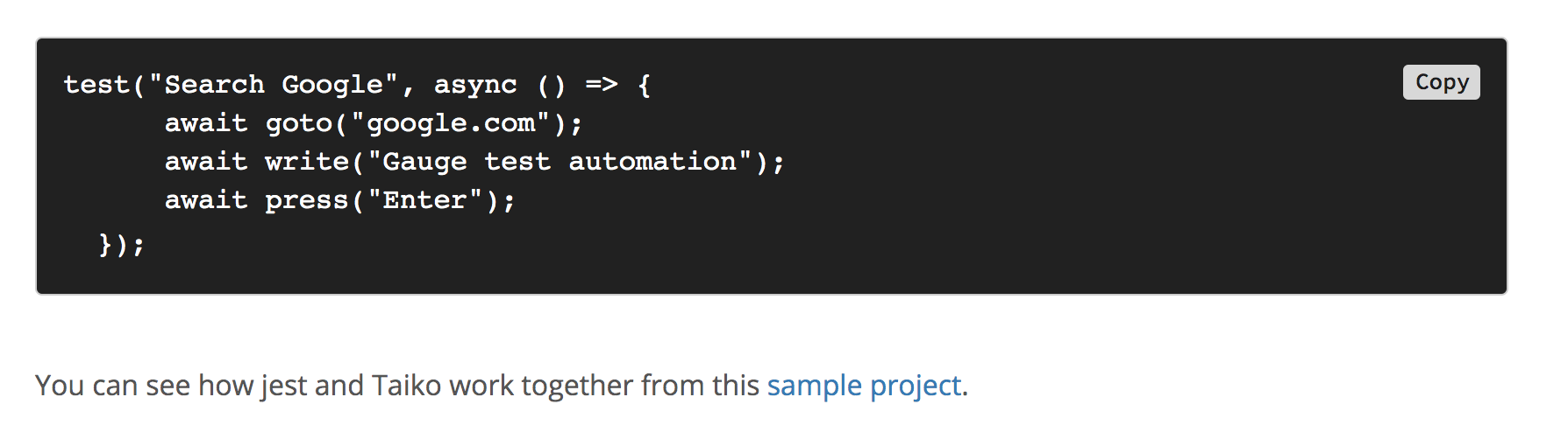 Need to fix taiko doc · Issue #628 · getgauge/taiko · GitHub