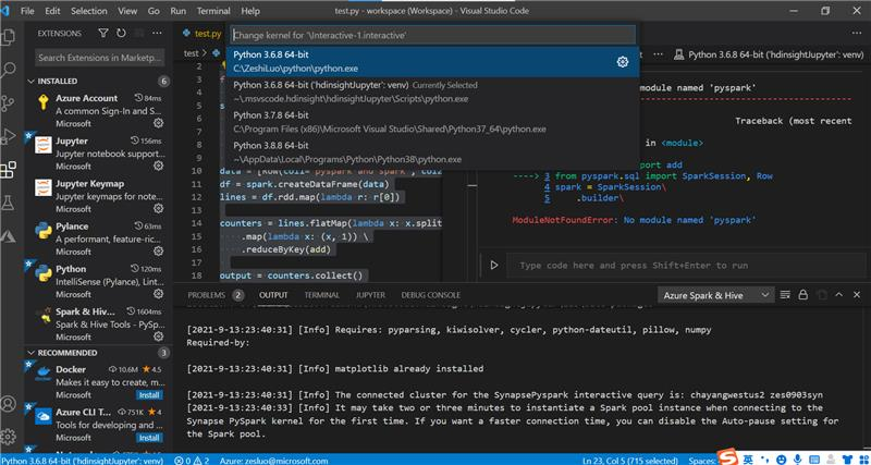 cannot find kernel in interactive window again · Issue #17581 · microsoft/vscode-python · GitHub