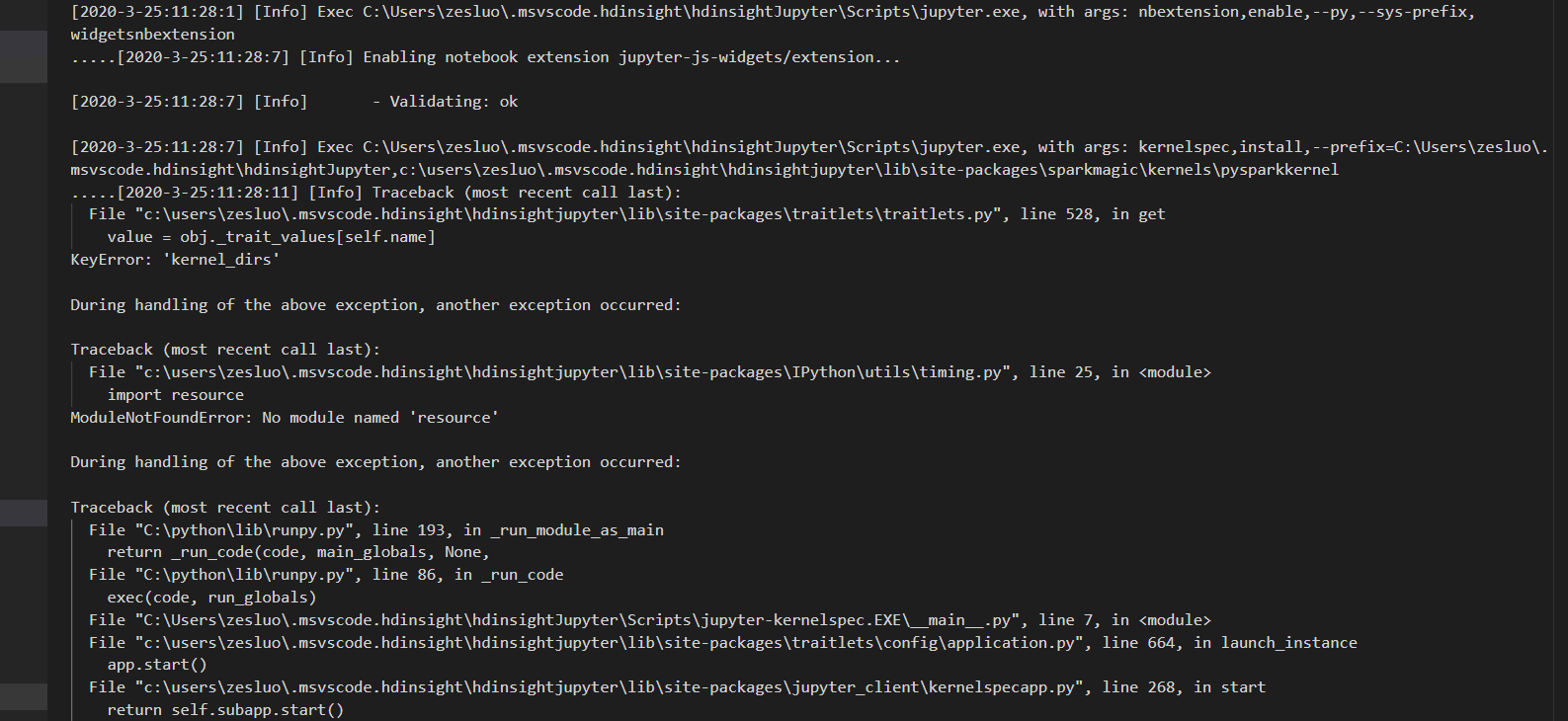 python version >=3.8.0 cannot jupyter install pysparkkerrnel · Issue #10777 · microsoft/vscode ...