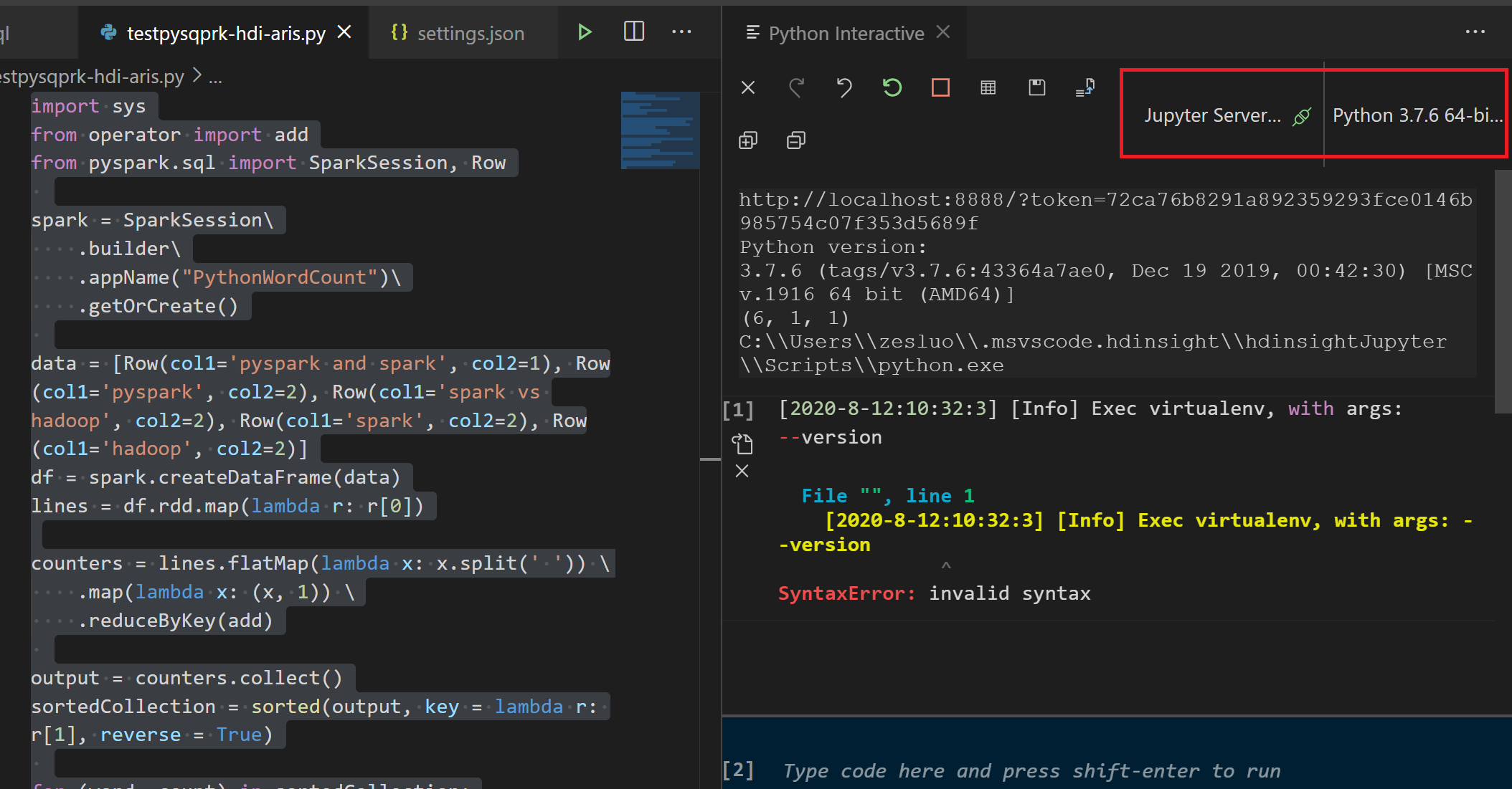 execSelectionInteractive cannot show the place to change kernel ...