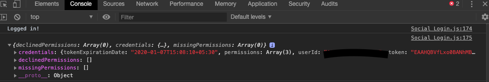 Different Data are display is Android and IOS · Issue #345 · magus/react-native-facebook-login ...