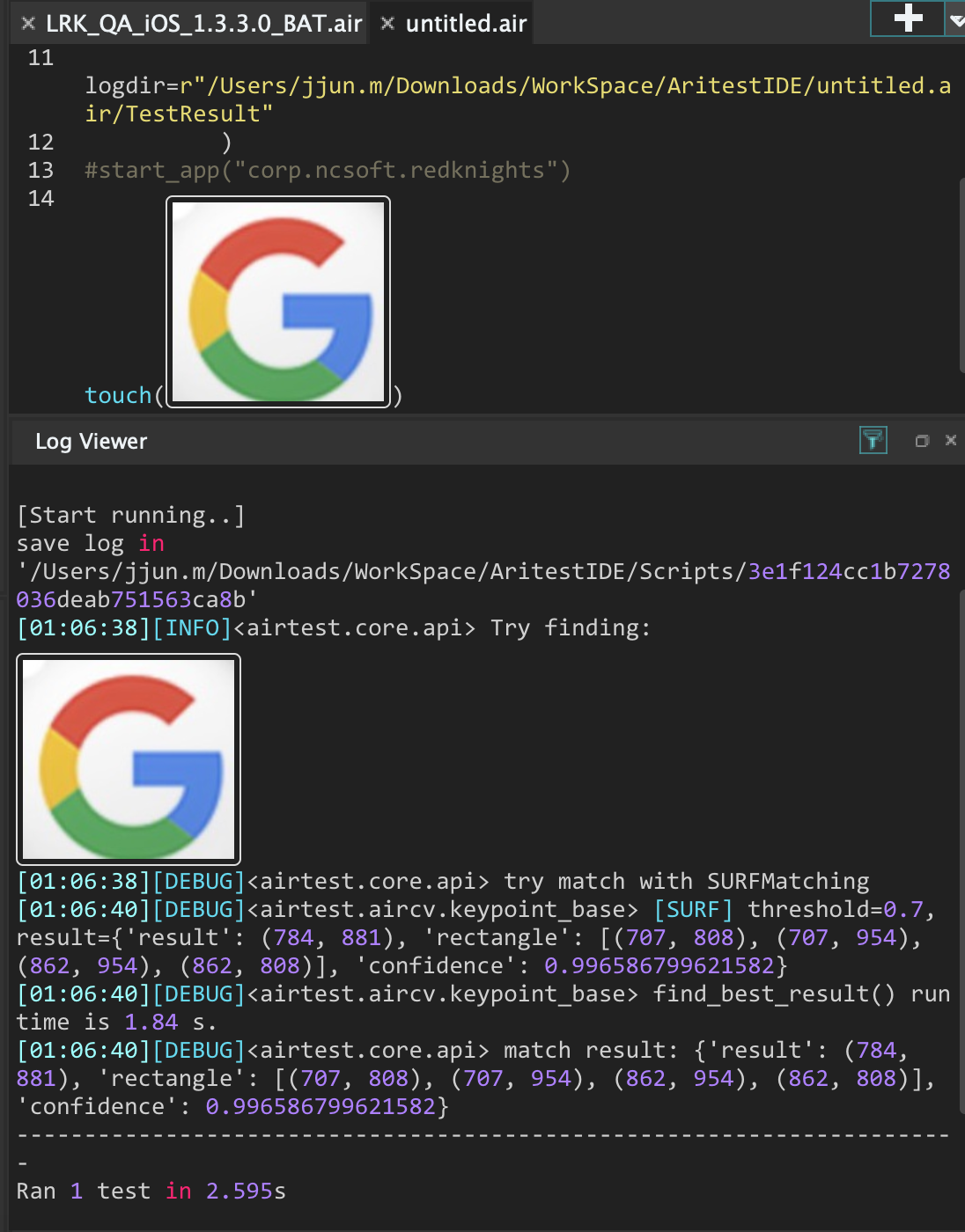 When Running Airtest With Custom Python With Mac Aitest Ide An Error