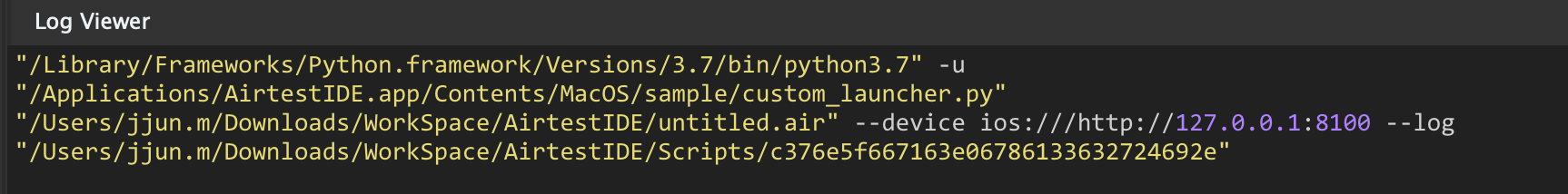When Running Airtest With Custom Python With Mac Aitest Ide An Error