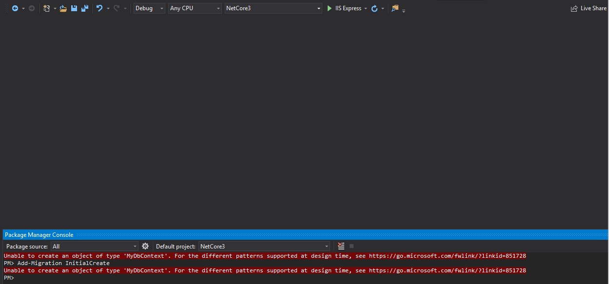 Unable To Add Migration In Net Core 30 Project · Issue 15378 · Dotnetefcore · Github
