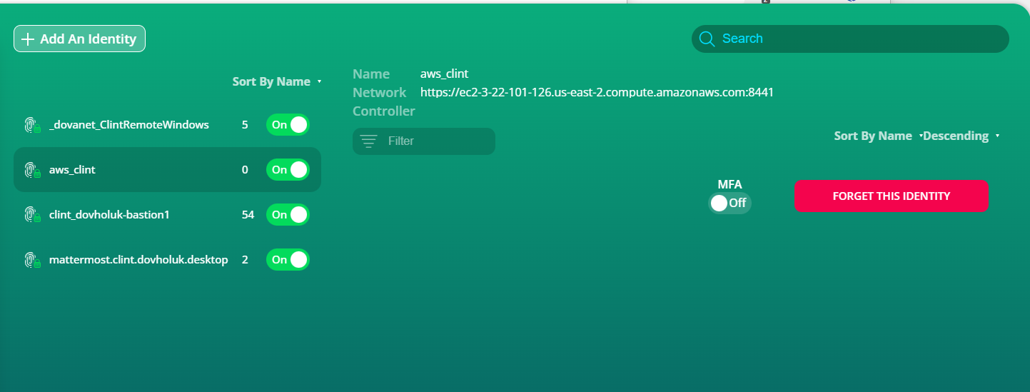mfa/forget identity button should be easier to find · Issue #44 · openziti/desktop-edge-ui · GitHub
