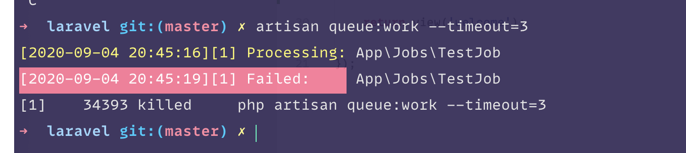 Laravel Queue Worker --timeout argument is not working · Issue #34148 · laravel/framework · GitHub