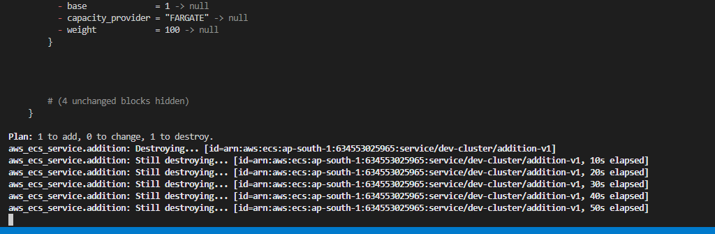 [ECS] [request]: Updating the ecs service using terraform does not show any idempotence nature ...