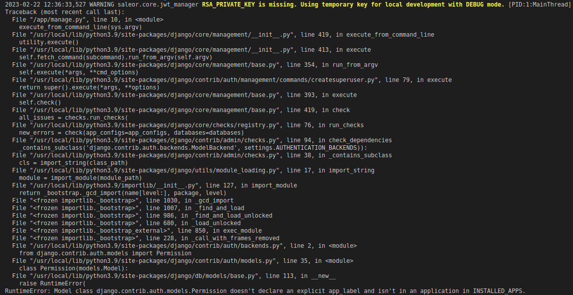 Cannot create super user in when installing with docker · Issue #245 · saleor/saleor-platform ...