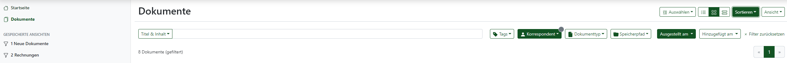 Bug Applying A Sort In A Saved View Resets The Documents To The Main Document View · Issue