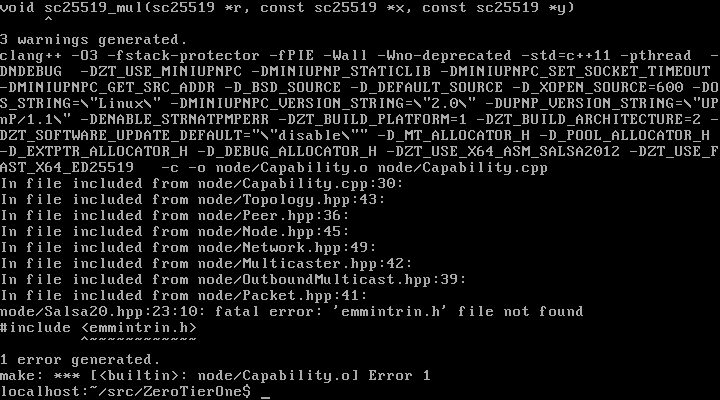 Alpine Linux Dev Branch Clang Dev Dependency · Issue 902 · Zerotier