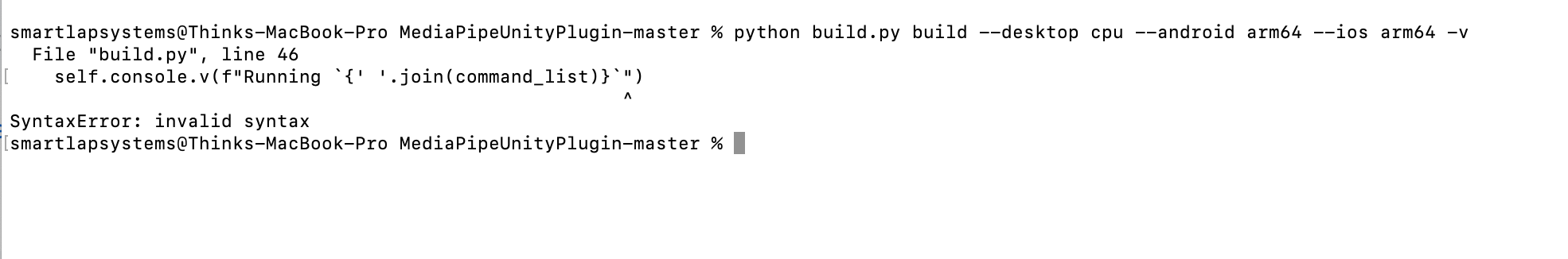 Build.py syntax errors · Issue #225 · homuler/MediaPipeUnityPlugin · GitHub
