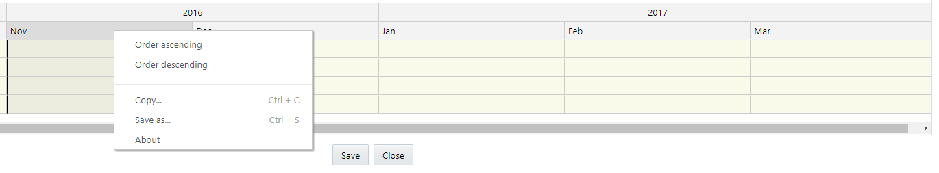 Column sorting options are shown while right click of the column headers · Issue #272 ...