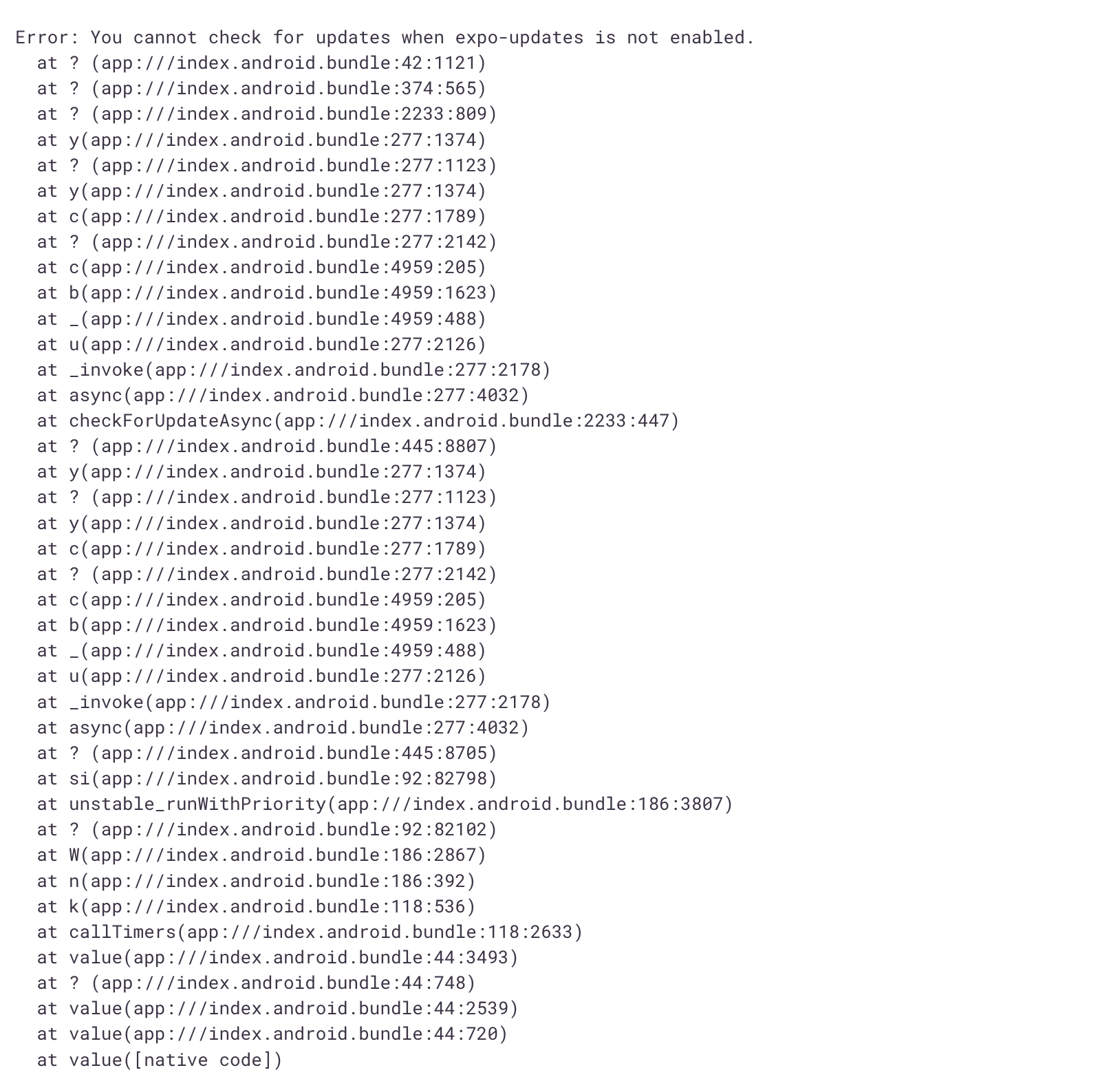 Expo Go and other Expo SDK app crashes on first load/opening (Samsung ...