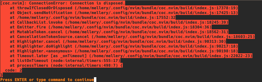 ConnectionError: Connection is disposed - when updating plugins · Issue #2527 · neoclide/coc ...