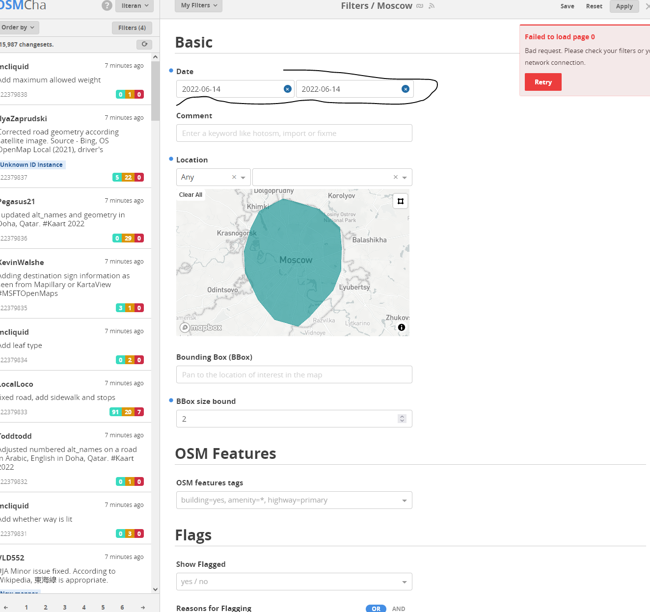 Error showing bbox changeset list · Issue #624 · OSMCha/osmcha-frontend · GitHub