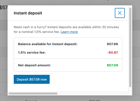 Instant deposit modal close button hover dialog · Issue #1729 ...
