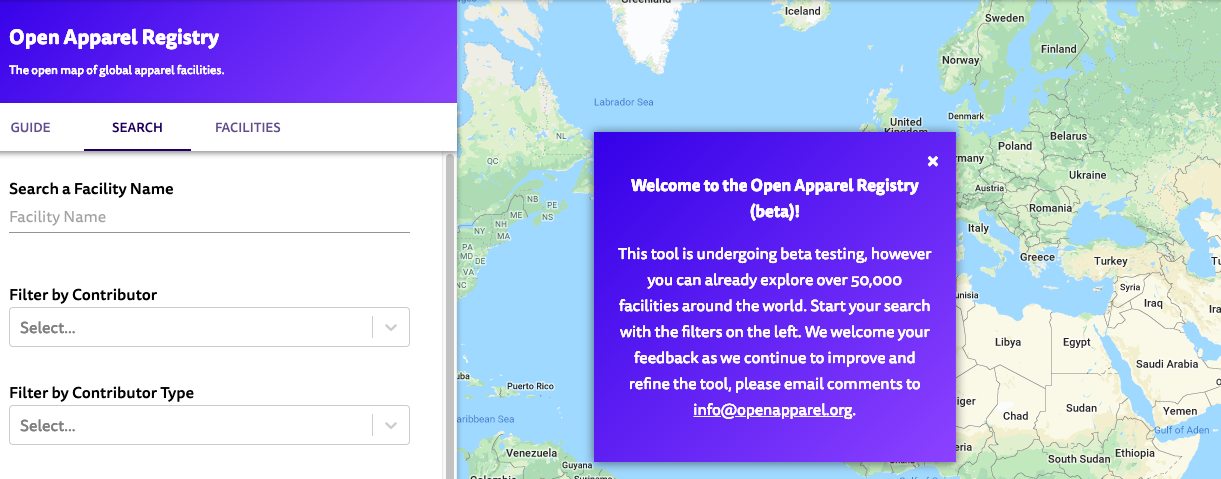 Welcome pop up on the site needs to be removed · Issue #325 · opensupplyhub/open-apparel ...
